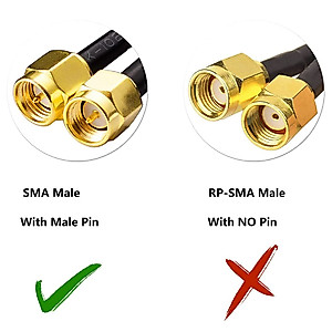 2.4GHz 5GHz Dual Band RP-SMA Male WiFi Antenna + IPEX MHF4 to RP-SMA Female Cable 9.8 inch for M.2 NGFF Network Card PC Computer