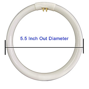 Konideke 5.5 Inch Outside Diameter,T4 12W 6400K Circular Fluorescent Bulb,Replacement for Conair Round Makeup Mirror