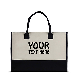 VANESSA ROSELLA Monogram Tote Bag with 100% Cotton Canvas and a Chic Personalized Monogram (Customize)