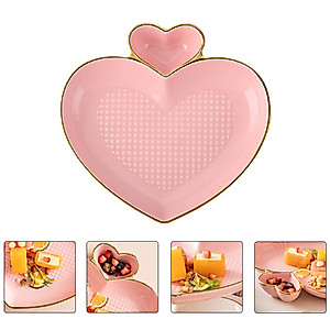 Sashimi Plates Heart Shaped Ceramic Dinner Plate Tableware Plate Dessert Salad Plate Breakfast Serving Tray Porcelain Serving Platters Sushi Serving Boat