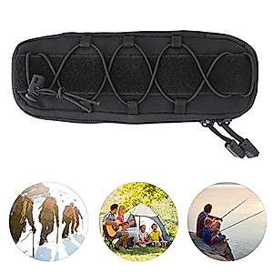 Gaeirt Army Knife Cover Bag, Practical Nylon Knife Cover Bag Lightweight Portable Protective for Camping for Fishing(Black Large)