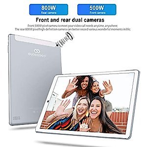 AOYODKG Tablet 2023 Newest 2 in 1 Tablet 10 Inch Android Tablet 4G Cellular with 2 Sim Card Slot, 4GB+64GB Storage, Quad-Core, 1920 * 1200 HD Display/WiFi Tablet with Keyboard Mouse Stylus-Gold