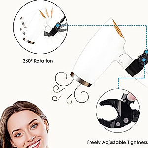 Linkidea Hair Dryer Holder, 360 Degree Rotating Lazy Hair Dryer Stand with Suction Cup, Hand Free Blow Dryer Holder for Mirror and Ceramic Tile