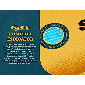 SnapSafe Reusable Dehumidifier Bag 450G, 75908 - Portable, Easy to Use Moisture Absorbers for Gun Safes & Cabinets - Prevent Moisture Damage for Gun Safe Accessories, Firearms in Your Gun Vault