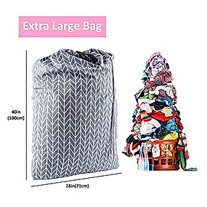 SWISSELITE Laundry Bag with Handle and Drawstring, Large Heavy Duty Laundry Bag, 28 x 40 Inches Travel Dirty Clothes Bag for Laundromat and Household