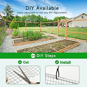 GreatBuddy Garden Netting, 7 x 50ft Deer Fence Netting Anti Birds, Squirrels, Deer or Other Animals, Perfect for Garden Plants Fruit Trees Vegetables Protection, Heavy Duty and Reusable
