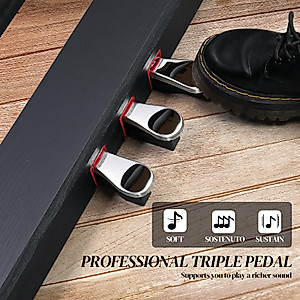 Ktaxon Digital Piano 88-Key Weighted Action Electric Piano with 3-Pedal Unit, Double Bluetooth, Split/Touch/Transpose Control Functions(Black)