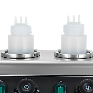 Electric Sauce Bottle Warmer, 0.72 x 2Qt Commercial Nacho Cheese Warmer,86-176°F Hot Fudge Cheese Caramel Jam Sauce Warmer