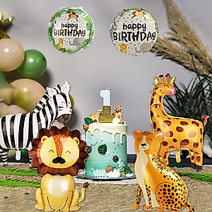 10pcs Jungle Safari Animal Balloons, Giant Safari Balloon Animal Print Balloons Animal Theme Party Balloons for Birthday Party Baby Shower Decorations