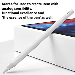 araree A-Clip Pencil Clip Pencil Holder Compatible with Apple Pencil 1st Generation/ 2nd Generation Hard Material Sturdy Clip for Apple Pencil, Apple Pencil Pocket Clip 2pcs - Clear/White