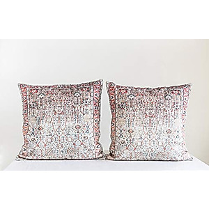 Creative Co-Op Creative Co-Op Cotton Distressed Print Pillow, Multicolor