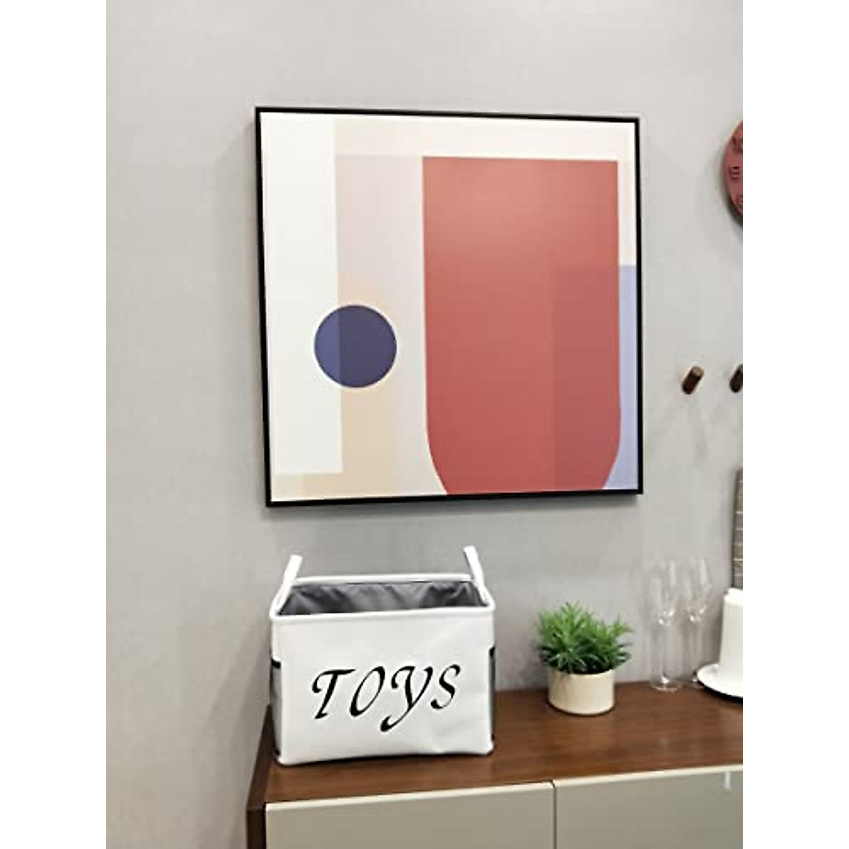 HIYAGON Rectangular Storage Basket for Nursery,Canvas Toys Storage Bin Organizer,Large Kids Storage Box Nursery Hamper for Children Toys, Books,Boys and Girls,Gift Basket (Toys)