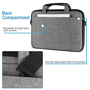 ProCase 14-15.6 Inch Laptop Bag Messenger Shoulder Bag Briefcase Sleeve Case for MacBook Pro 16" / Surface Book 3 15", 14 15 15.6 Inch Laptop Ultrabook Notebook MacBook Chromebook Computer –Grey