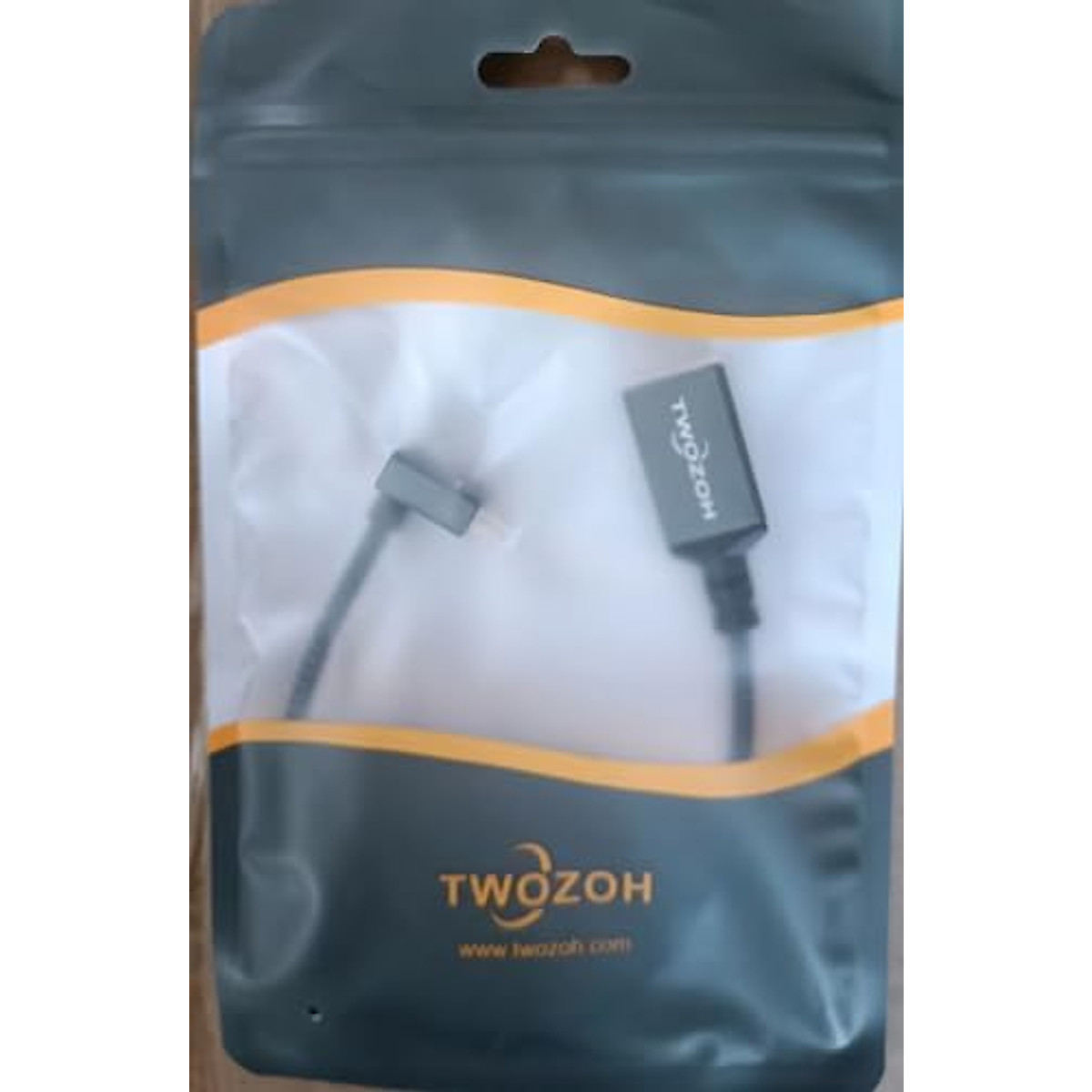 Twozoh Angled Mini HDMI to HDMI Adapter Cable 0.6FT，Nylon Braided Downward Angled 90° Degree Mini HDMI to HDMI Extension Cable Support 3D/4K 1080p