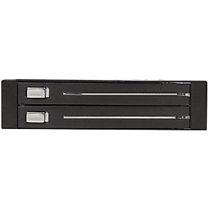 StarTech.com 2 Drive 2.5in Trayless Hot Swap SATA Mobile Rack Backplane - Dual Drive SATA Mobile Rack Enclosure for 3.5 HDD (HSB220SAT25B),Black