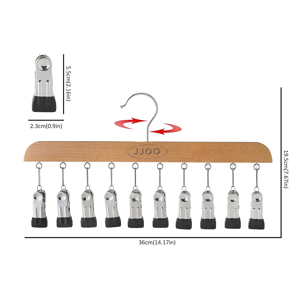 Legging Organizer for Closet Hanging, Pants Hangers with Clips Holds Up to 10 Leggings, Space Saving & 360 Rotaing Desin, Great for Jeans, Hats, Shorts, Socks (1Pack)