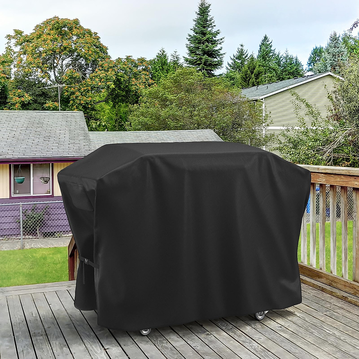 Griddle Cover for Blackstone 36 Inch Griddle with Hood, Heavy Duty Waterproof 5482 Premium Flat Top Gas Grill Cover with Large Air Vent and Click-close Straps, Black