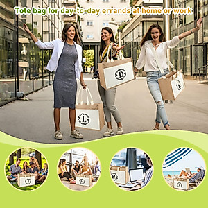 Birthday Gifts for Women Mothers Day Gifts for Mom Wife Grandma Daughter Sister Bridesmaid Initial Jute Tote Bag and Makeup Bag C