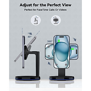 Magnetic Wireless Charger 3 in 1 - NANAMI Fast Wireless Charging Station for Multiple Devices Mag Safe Charger Stand for Apple Watch Series 8/7/SE, Phone Charger Dock for iPhone 15/14/13/12, AirPods