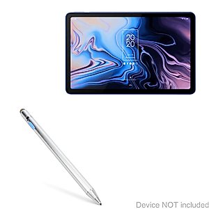 BoxWave Stylus Pen Compatible with TCL 10 Tab Max - AccuPoint Active Stylus, Electronic Stylus with Ultra Fine Tip - Metallic Silver