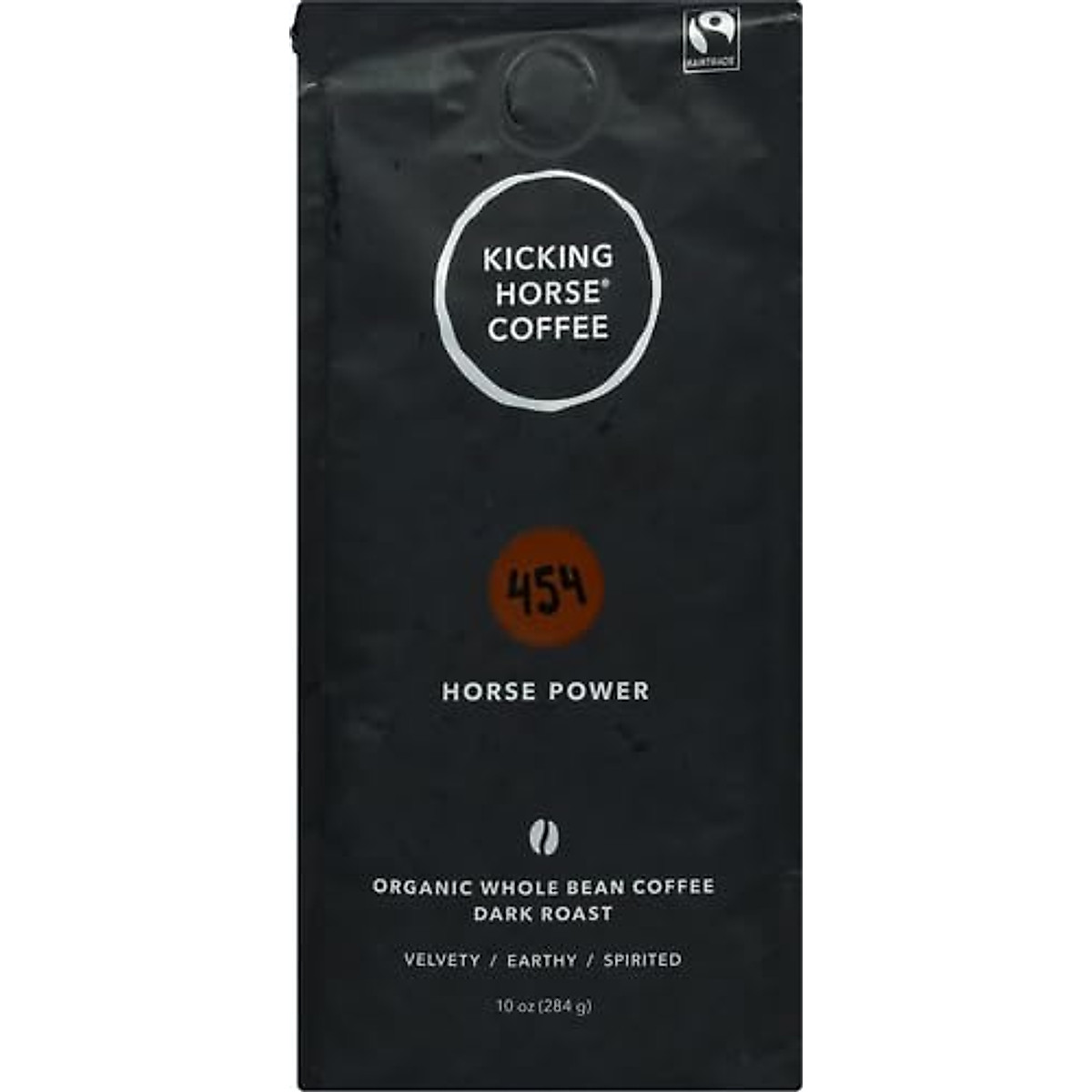 Kicking Horse Coffee, 454 Horse Power, Dark Roast, Whole Bean, 10 oz - Certified Organic, Fairtrade, Kosher Coffee