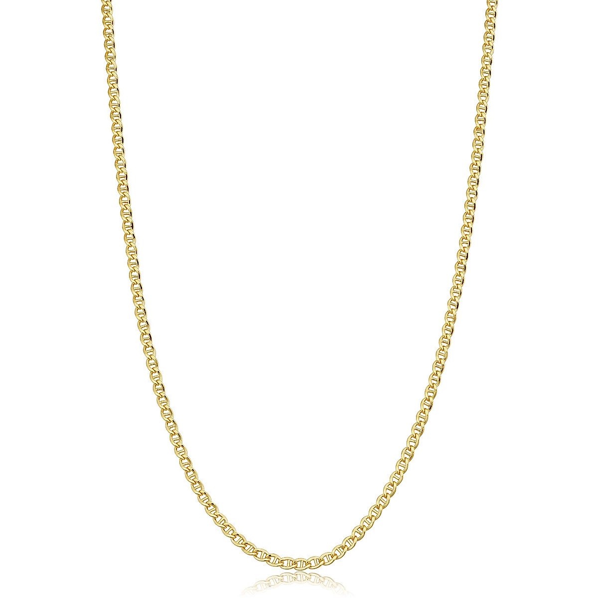 Solid 14k Yellow Gold Filled Mariner Link Chain Necklace (2.55 mm, 36 inch)