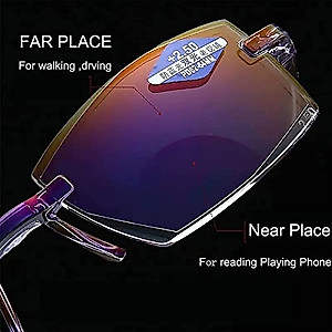 Sapphire High Hardness Anti Blue Light Intelligent Dual Focus Reading Glasses,Sapphire High Hardness Anti-blue Progressive Far and Near Dual-use,Ultraclear Reading Glasses for women&men (2.5X, Black)