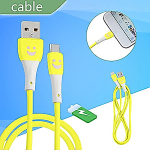 S5E5X 5A Fast Charging Cable Type-C, Liquid Silicone Macaron Charging Cable 1.2m 5A Fast Charging Data Cable Replacement (Yellow)