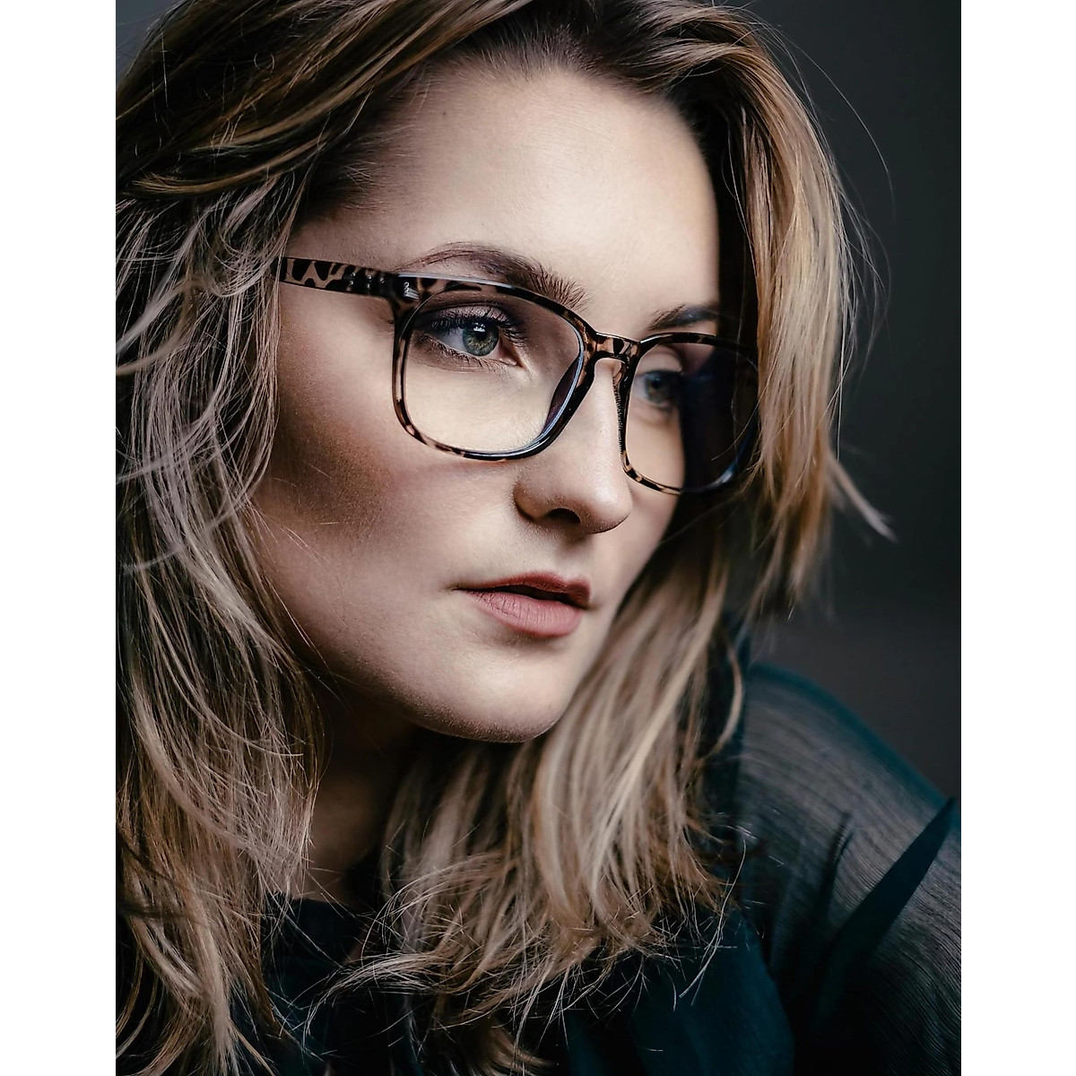 TIJN Blue Light Blocking Glasses for Women Men Clear Frame Square Nerd Eyeglasses Anti Blue Ray Computer Screen Glasses