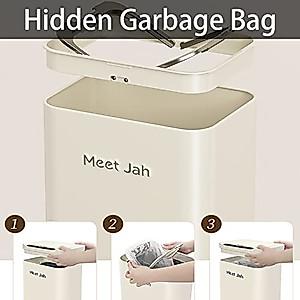 Smart Bathroom Trash Can with Lid, 5.2 Gallon Stainless Steel Automatic Garbage Can, Motion Sensor Trash Can with Removable Inner Wastebasket for Bedroom, Kitchen, Office (No Battery)