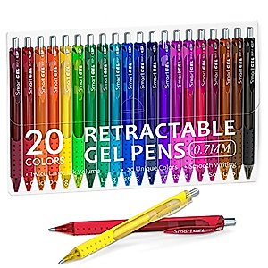 Colored Gel Pens, Shuttle Art 20 Colors Retractable Gel Ink Pens with Grip, Medium Point (0.7mm) Smooth Writing for Adults and Kids Writing Journaling Taking Notes Drawing at School Office Home