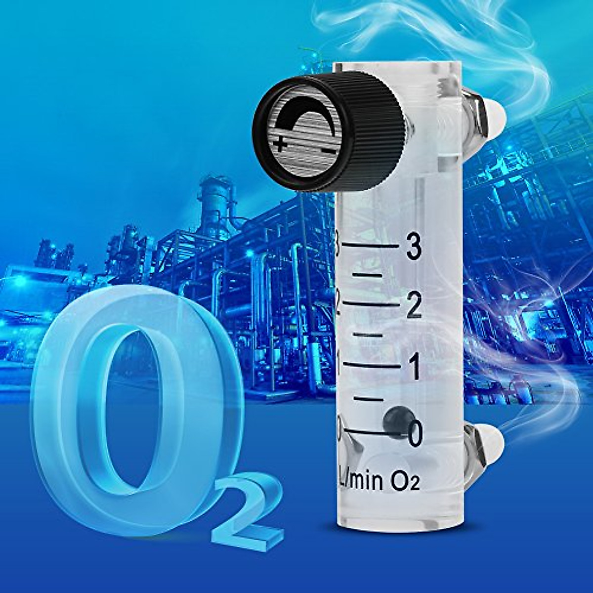LZQ-2 Flowmeter 0-3LPM Flow Meter Gas Flowmeter with Control Valve for Measuring Controlling Gas Flow