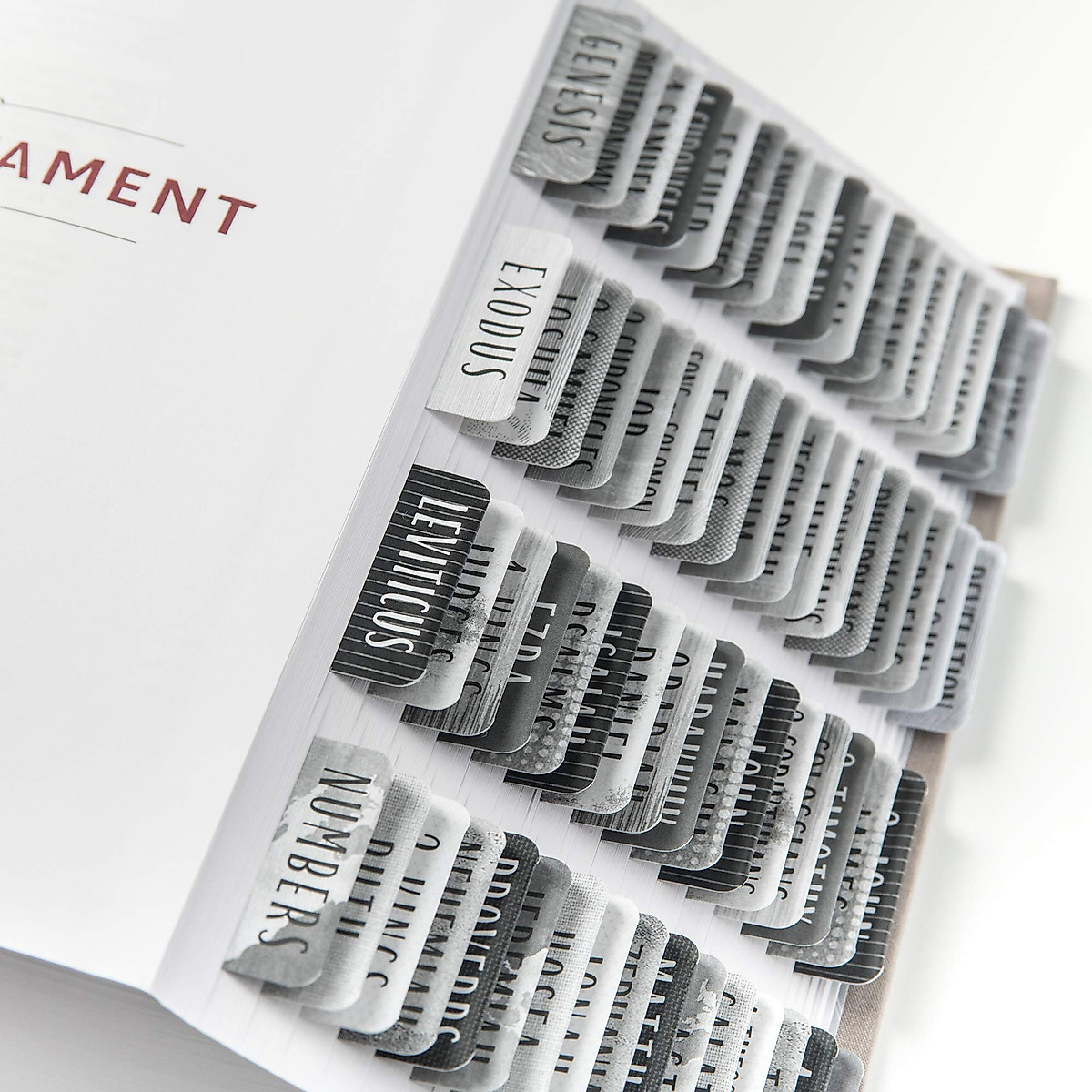 DiverseBee Laminated Bible Tabs (Large Print, Easy to Apply), Bible Study Journaling Supplies, 84 Bible Index Book Tabs for Men and Women, Bible Accessories, Includes 18 Blank Tabs - Noble Theme