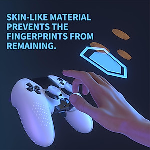 PlayVital 3D Studded Edition Anti-Slip Silicone Cover Case for ps5 Edge Controller, Soft Rubber Protector Skin for ps5 Edge Wireless Controller with 6 Thumb Grip Caps - Clear White