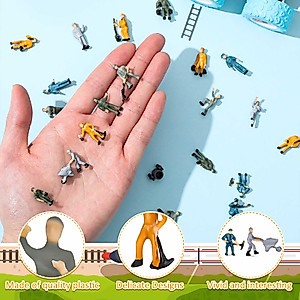 Namalu 27 Pcs 1: 87 Ho Scale Train Track Railroad Worker Miniature Model People Figures Architectural Plastic Train People Figures with Tools Rock Landscape Train Accessories for Miniature Scenes