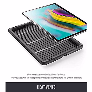 Poetic TurtleSkin Heavy Duty Case Designed for Galaxy Tab S5E 10.5 Inch (SM-T720/T725) 2019 Release, Rugged Shockproof Drop Protection Kids Friendly Protective Silicone Cover Case, Black