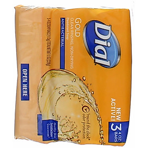 Dial Antibacterial Deodorant Soap, Gold, 4 Ounce, 3 Bars (Pack of 4)