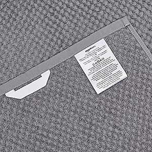 Amazon Basics 100% Cotton Terry Kitchen Dish Towels, Popcorn Texture, 4-Pack, Grey, 28" x 16" x 0.1"