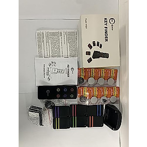 Key Finder, Esky 80dB RF Item Locator with 100ft Working Range, Wireless Wallet Tracker with 1 Transmitter and 6 Receivers for Finding Key, Remote, Pet and Wallet, Batteries Included-Black