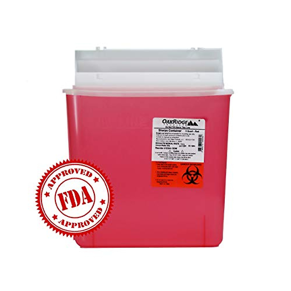 Oakridge 5 Quart - Sharps Disposal Container with Mailbox Style Lid