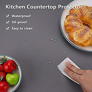 Gartful Extra Large Silicone Mats for Countertop, 28" by 20" Multipurpose Mat, Counter Table Protector, Desk Saver Pad, Placemat Nonstick Nonskid Heat-Resistant Pad, Dark Gray, 2PCS