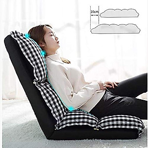 GYDJBD Padded Floor Lazy Sofa, Stainless Steel Frame High Density Sponge + Cotton Folding Lazy Lounge Chair, Floor Seat Sofa (Color : B)