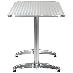 QZZCED Patio Table Silver 47.2"x23.6"x27.6" Aluminum,Outdoor Table,Outdoor Patio Table,Patio Table,Patio Dining Table,Suitable for Lawn,Patio,Balcony,Garden