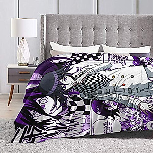 EISVALAYA Danganronpa Flannel Throw Blanket Lightweight Comfy Fluffy Warm Cozy Plush Cover Soft Queen Bed Twin Sofa Office (Danganronpa Kokichi Ouma, Medium 6050in)