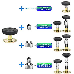 4Pcs Bed Frame Anti-Shake Tool, Threaded Adjustable Headboard Stoppers, Prevent loosening Fixer Bed Frame, Bedside Telescopic Support Headboard Stabilizer for Room Wall,Beds Cabinets,Table 28mm-106mm