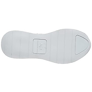 A|X ARMANI EXCHANGE Women's Cher Chunky Logo Sneakers, Optic White + Black, 10.5