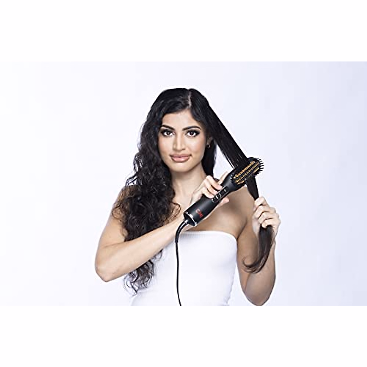 CHI 3-in-1 Hot Smoothing Dryer Brush with Three Preset Modes for Customized Styling