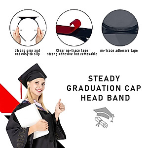 KHG Graduation Cap Headband, Grad Cap Headband Insert, Secure Holder Accessory for Graduation Cap and Hairstyles, Essential Gift for Graduates, Fixed