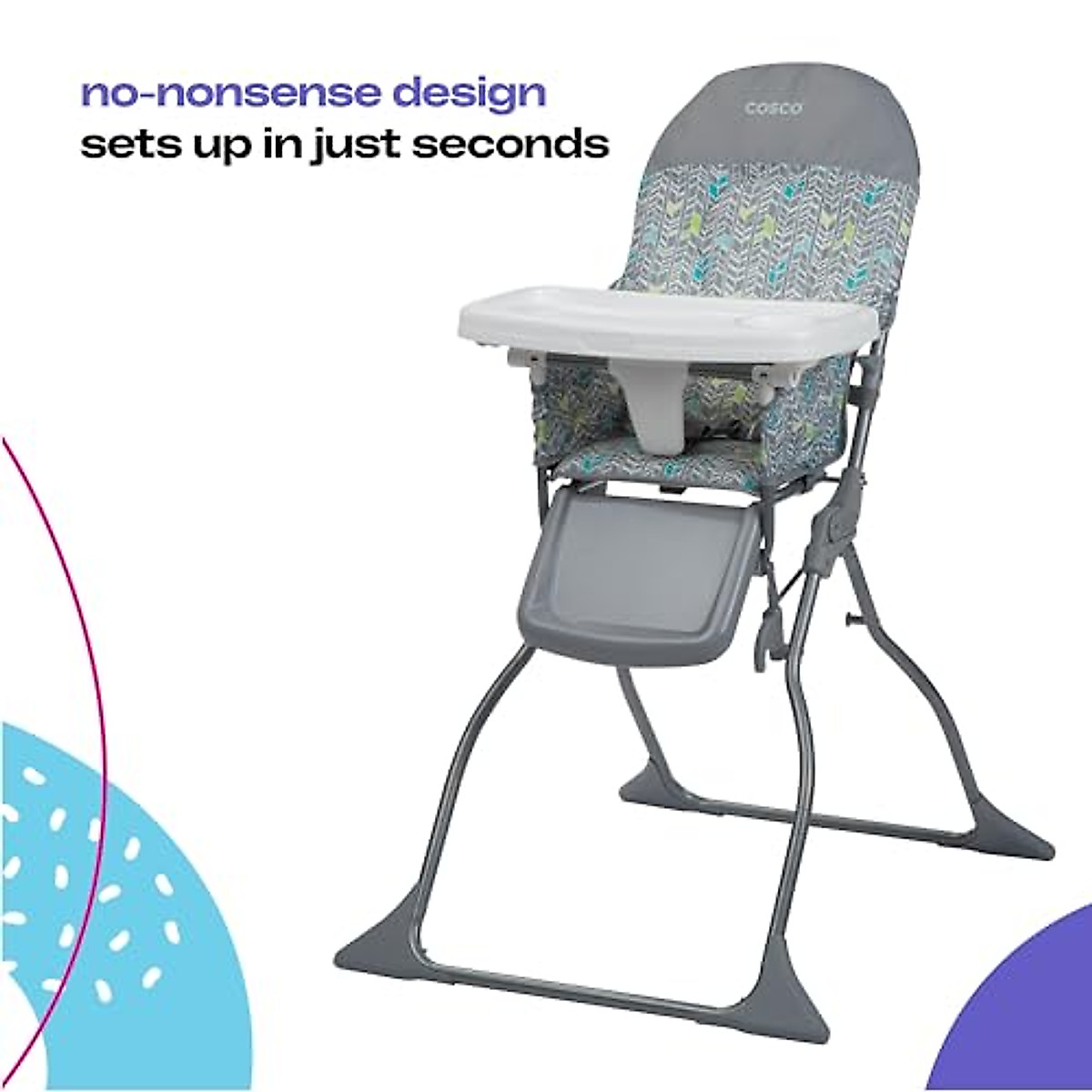 Cosco Kids Simple Fold Highchair for Baby, Simple Foldable High Chair, Convenient, Lightweight, and Compact Design, Comet