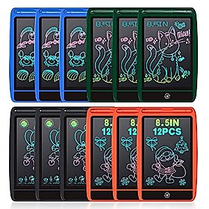 AOLDHYY 12 Pack LCD Writing Tablet for Kids 3 Years Old and up, 8.5 Inch Colorful Digital Drawing Pad LCD Doodle & Scribbler Boards Sketch Tablet Electronic Notepad Learning Pad for 3 4 5 6 Year Old Boys